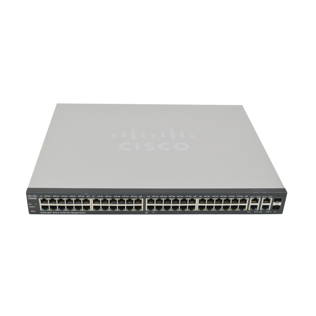 Cisco SF300-48PP-K9 48-port 10/100 POE Managed Switch Gigabit Uplinks ...